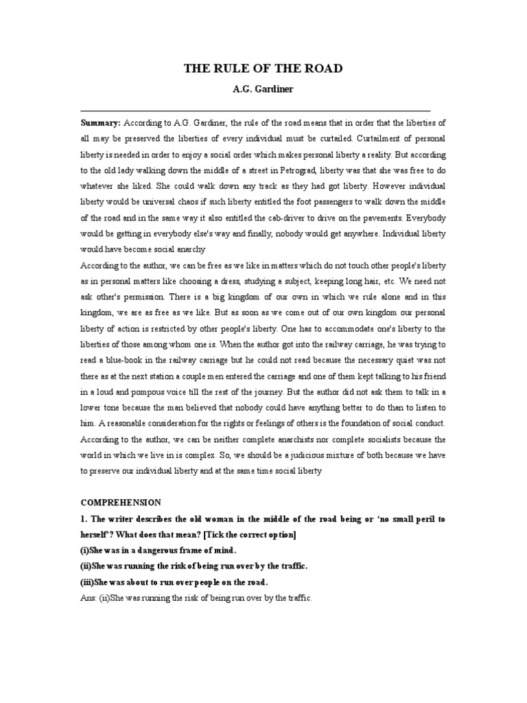 The Rule of The Road | PDF | Anarchy | Liberty