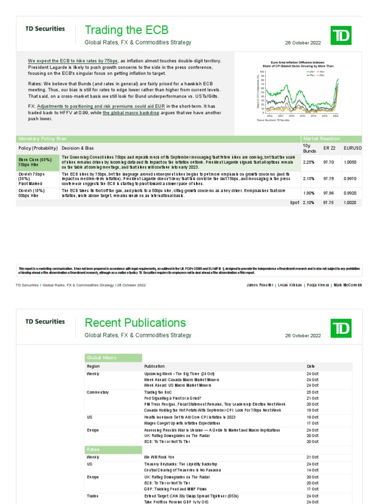 TD Trading The ECB 20221026 | PDF | Valuation (Finance) | Securities ...
