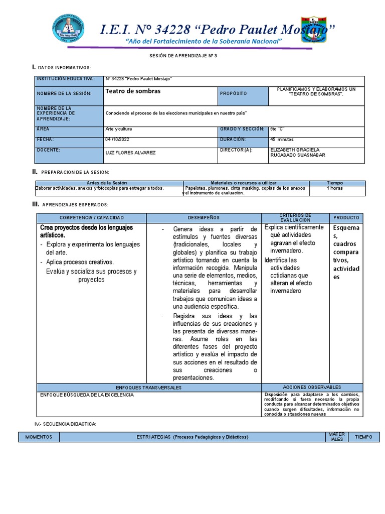 SESIONES - DE - APRENDIZAJE - Arte 04 | PDF | Evaluación | Aprendizaje