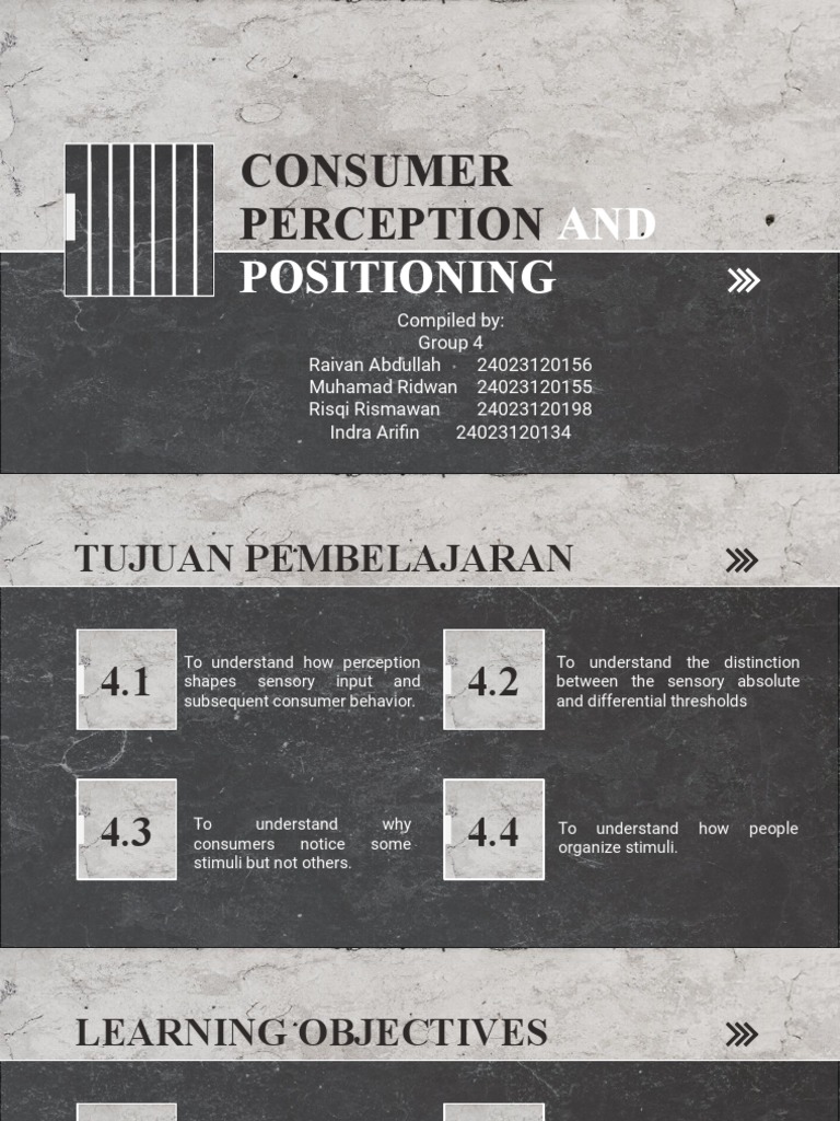 Chapter 4 Consumer Perception and Positioning | PDF | Senses | Perception