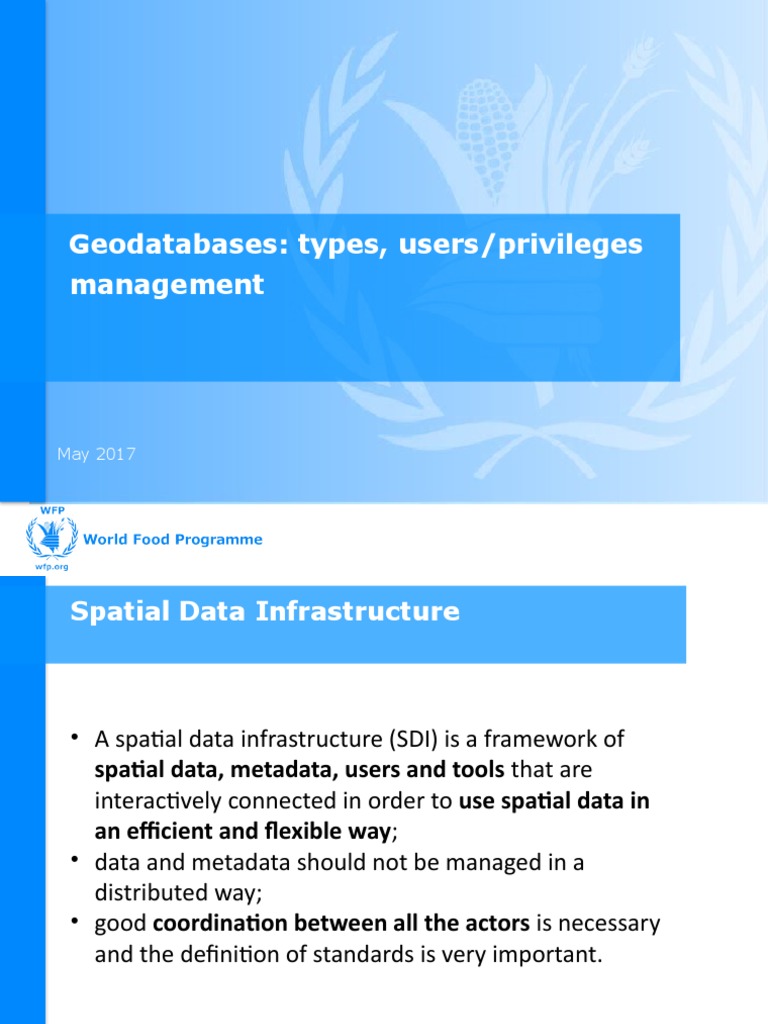 WFP ESRI GeoDatabases | PDF | Arc Gis | Databases