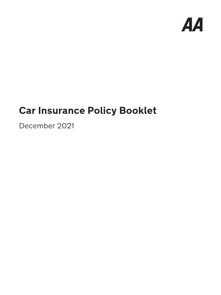 AA Car Insurance Policy Overview | PDF | Vehicle Insurance | Insurance