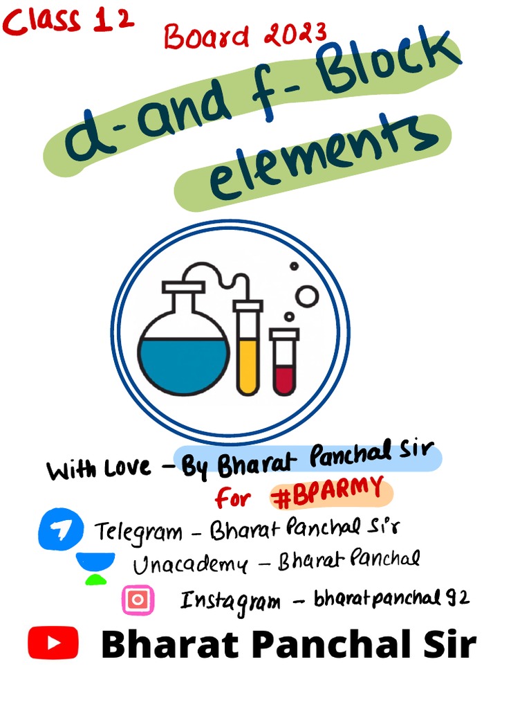 D and F Block Elements | PDF | Lanthanide | Materials