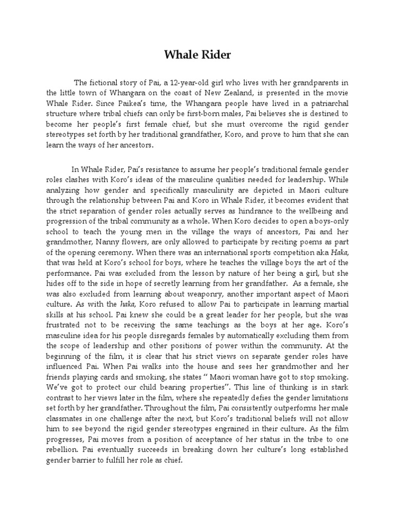 Whale Rider | PDF | Gender | Gender Studies