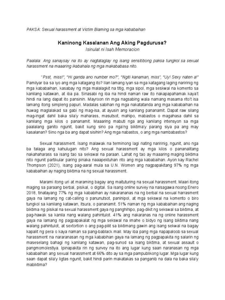 Kaninong Kasalanan Ang Aking Pagdurusa | PDF