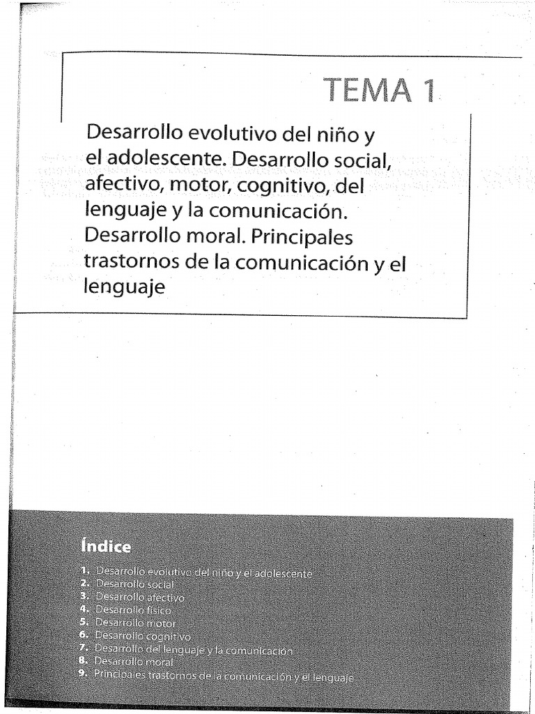 Tema 1. Desarrollo Evolutivo Del Niño | PDF