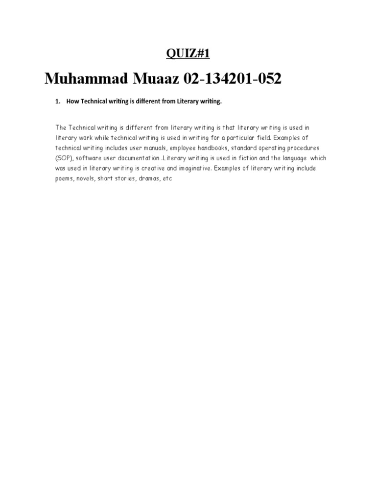 Technical vs Literary Writing | PDF