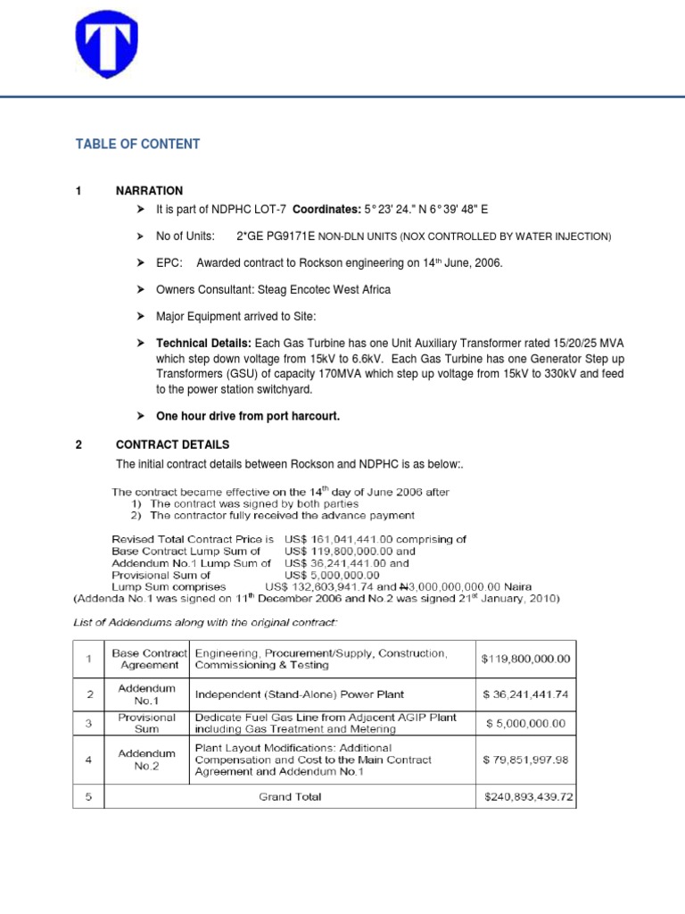 Lot 7 Omoku Report | PDF | Electrical Substation | Power Engineering