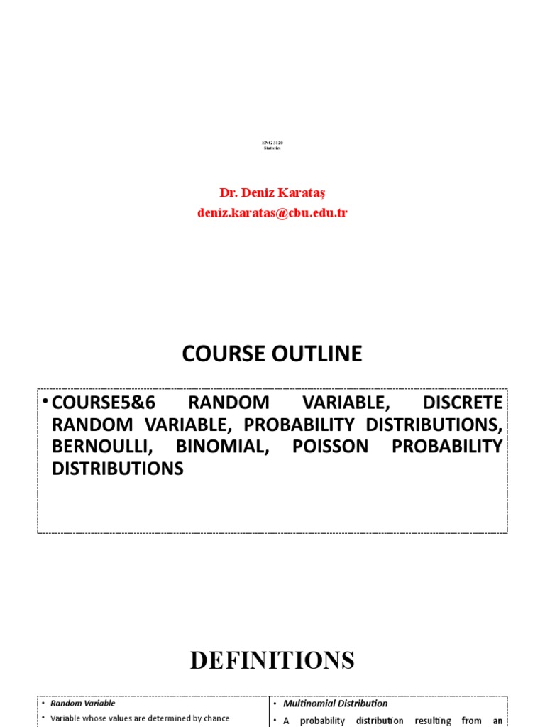 Lesson 5 | PDF | Probability Distribution | Random Variable