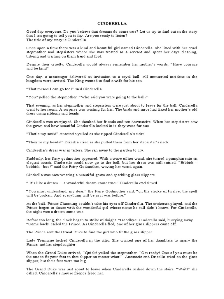 CINDERELLA | PDF | Cinderella | Fairies