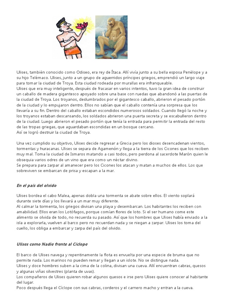 Resumen Ulises o La Aventura Humana | PDF