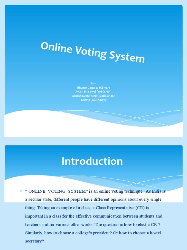 Group 8 PPT - Online Voting System | PDF