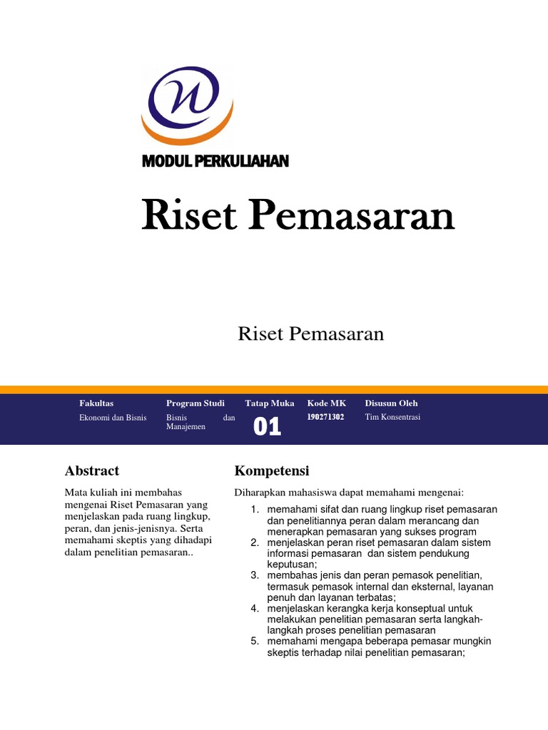 Modul 1 Riset Pemasaran | PDF