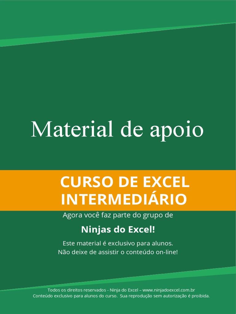 Excel Intermediário | PDF | Planilha | Microsoft Excel