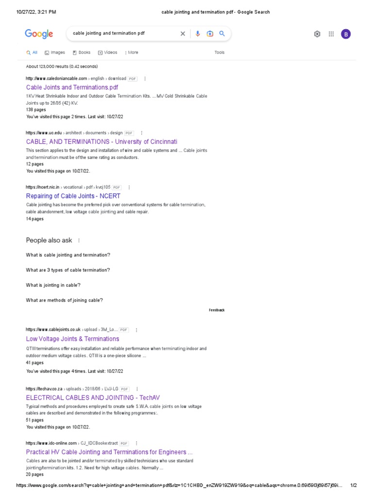 Cable Jointing and Termination PDF - Google Search | PDF
