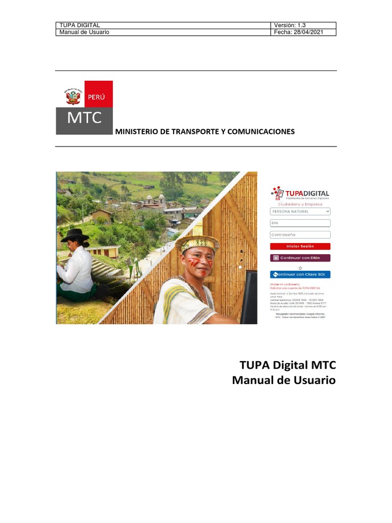 MTC TUPA DIGITAL-MANUAL USUARIO WEB v.1.5 | PDF | Contraseña | Usuario ...