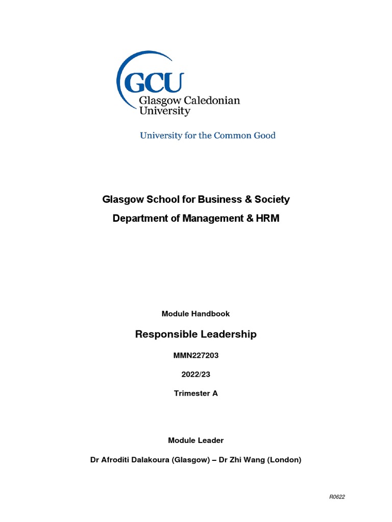 Responsible Leadership Module Handbook | PDF | Leadership | Critical ...