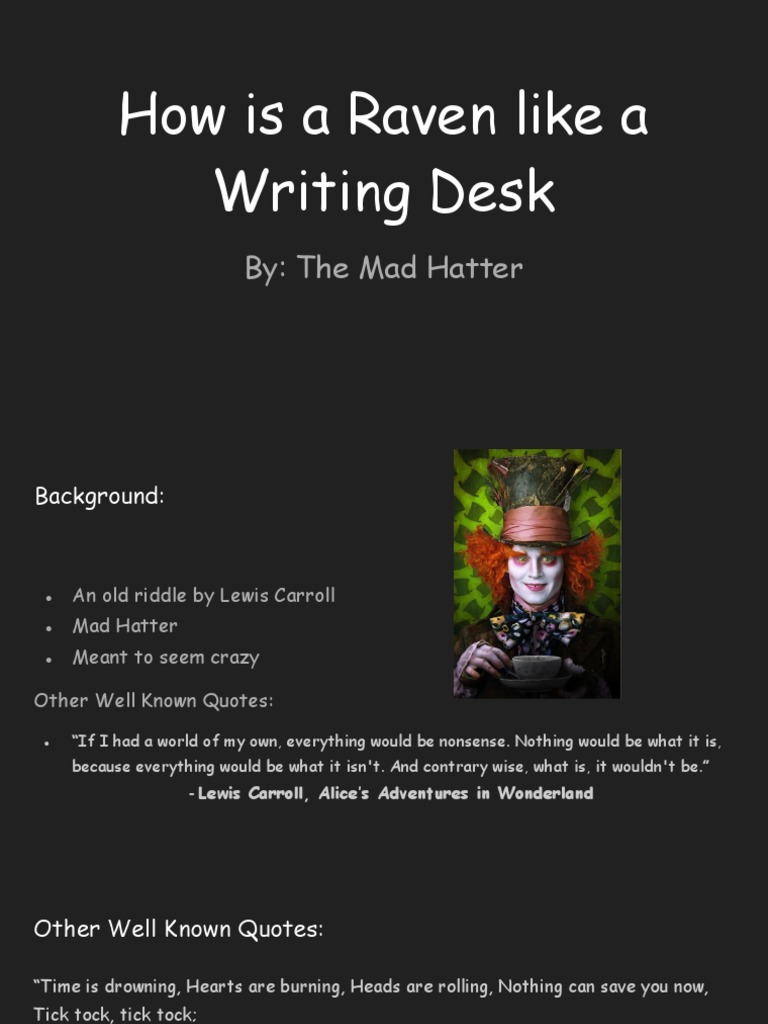 How Is A Raven Like A Writing Desk | PDF