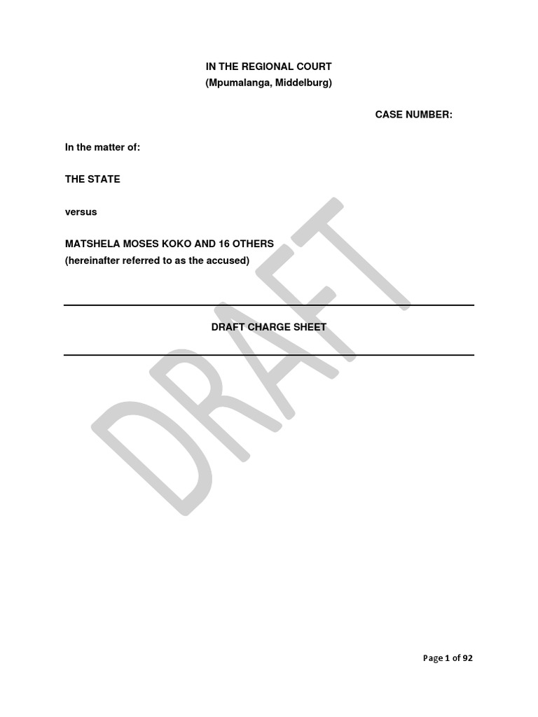 2koko and Others Draft Charge Sheet | PDF | Procurement | Conflict Of ...