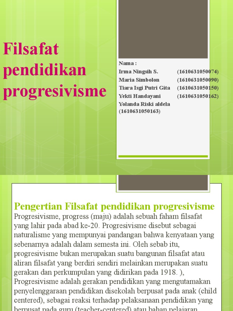 PPT Filsafat Pendidikan Progresivisme | PDF