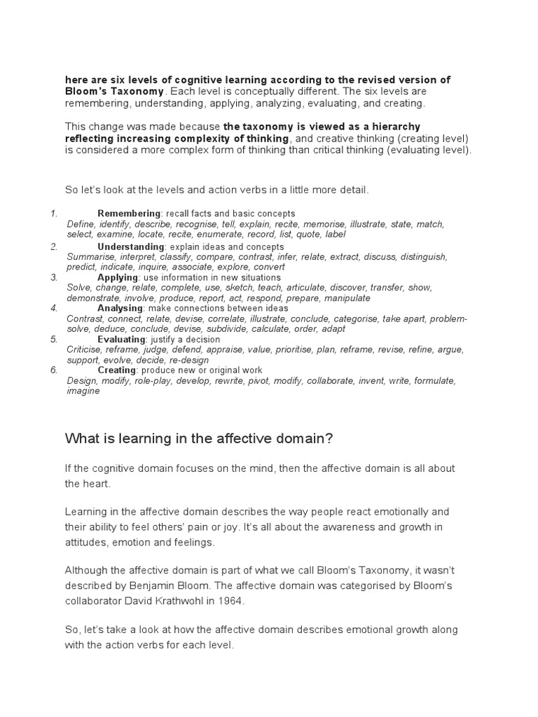 Understanding Bloom's Taxonomy Levels | PDF | Career & Growth