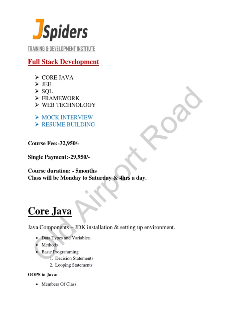 Full Stack Development Course Content | PDF | Class (Computer ...