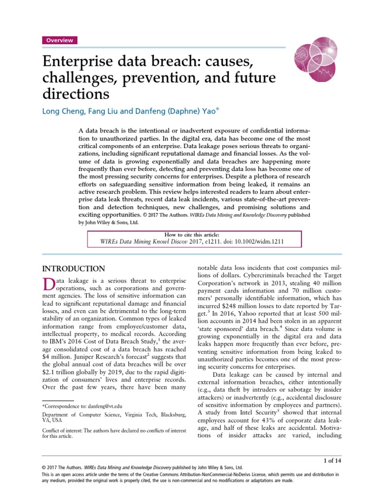 Enterprise Data Breach Causes Challenges Preventio | PDF | Computers