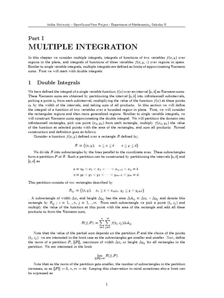 5-Multiple Integrals | PDF | Integral | Coordinate System