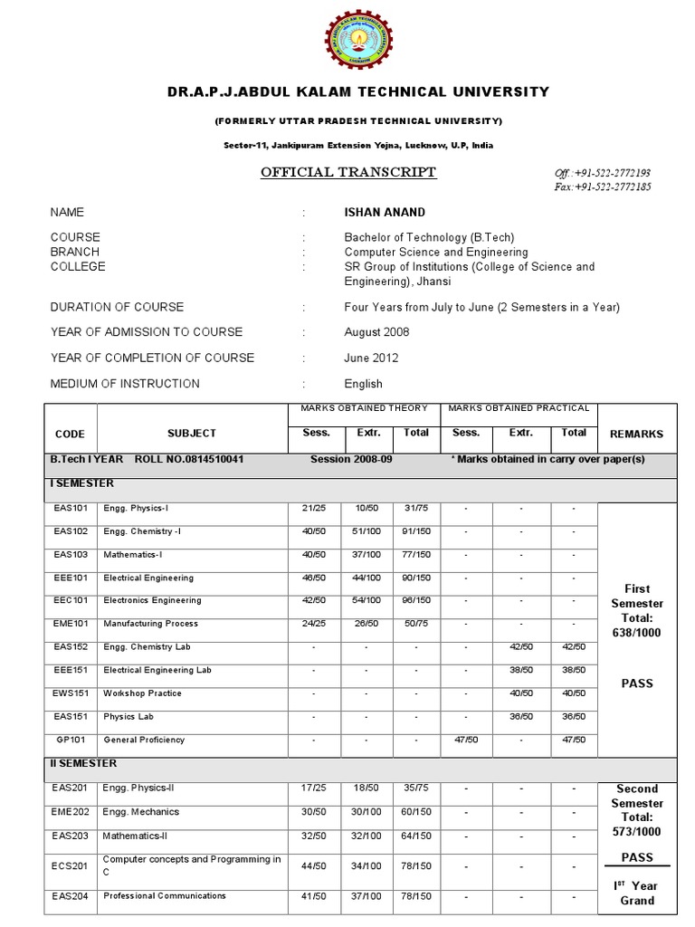 Format UPTU | PDF | Information Technology | Science