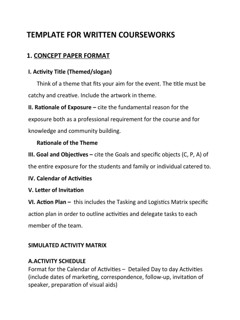 Concept Paper CHN 1 Format For Written Coursework 2 | PDF | Career ...