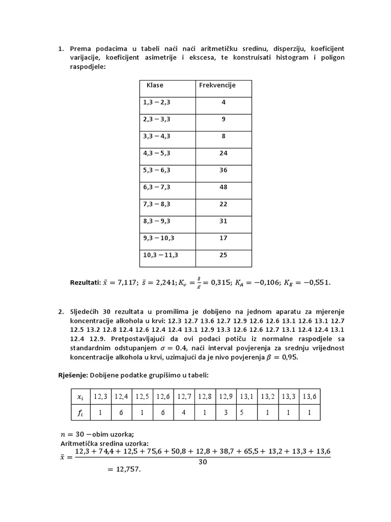 Zadaci Iz Statistike | PDF