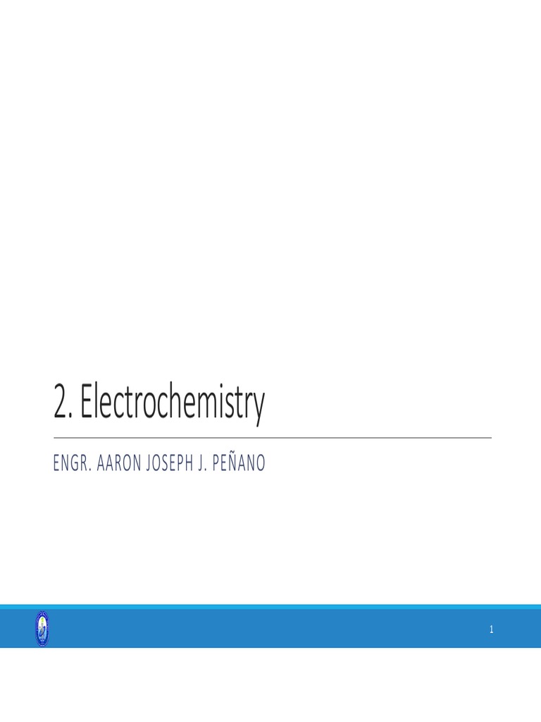 Electrochemistry (Rev. 1) | PDF