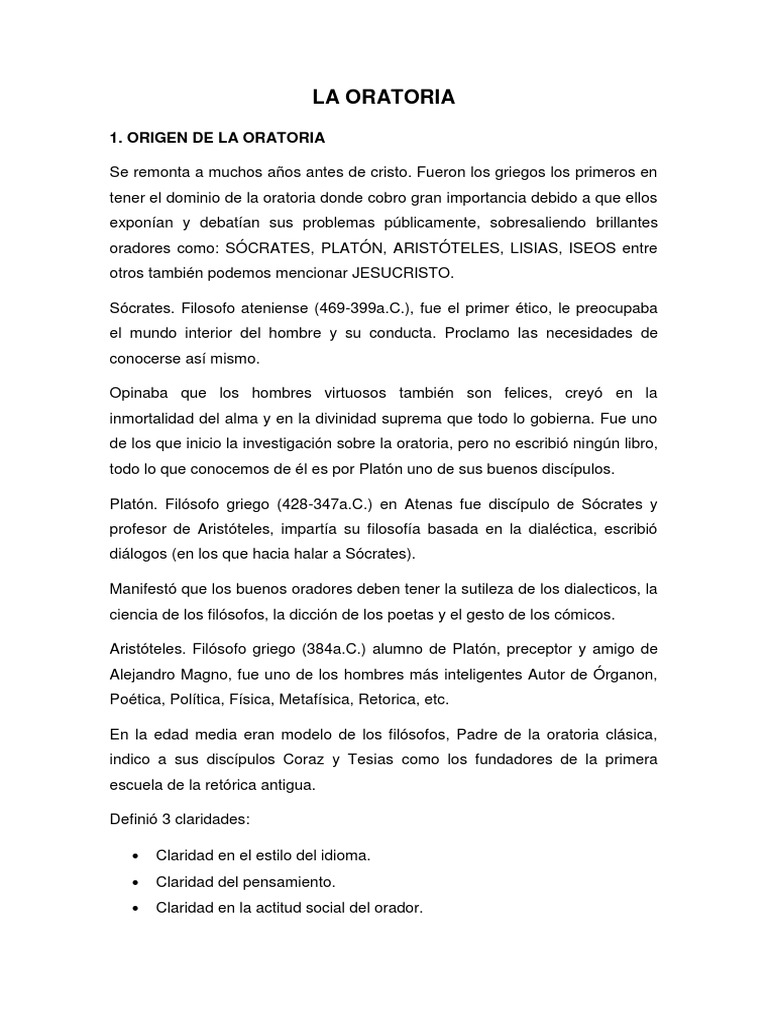 La Oratoria | PDF | Platón | Sócrates