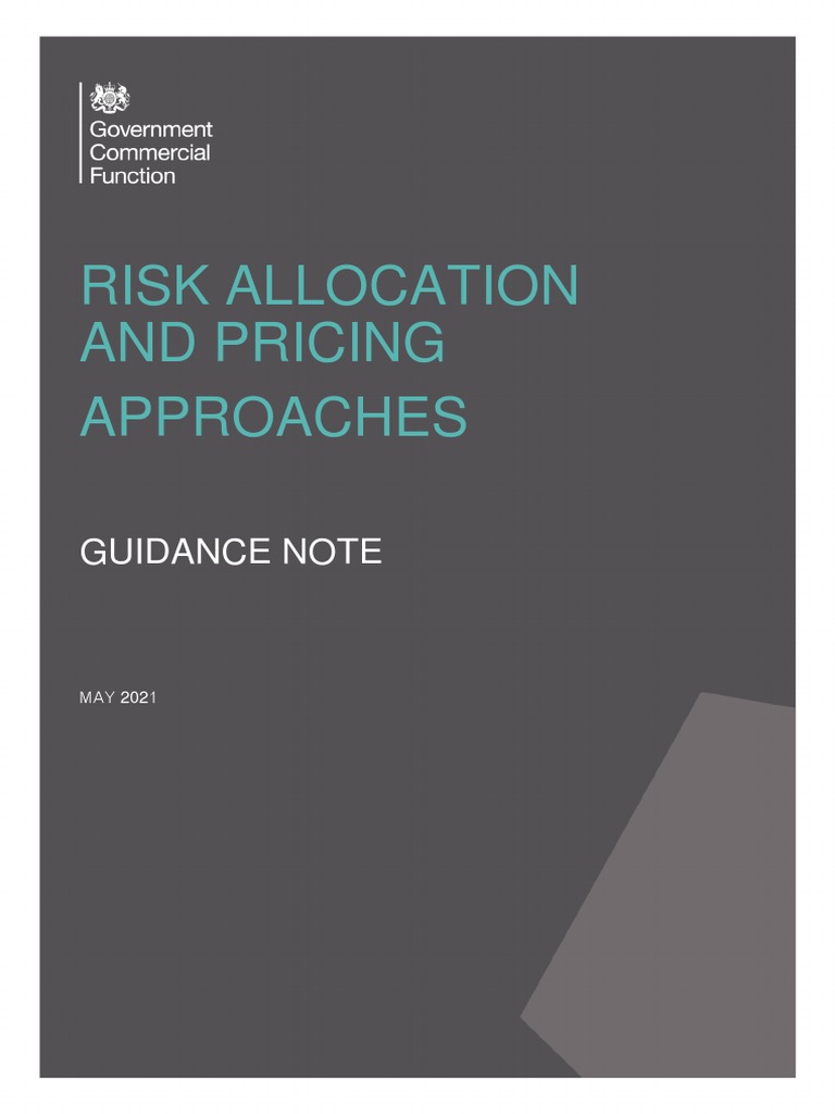 Risk Allocation and Pricing Approaches Guidance Note May 2021 | PDF ...