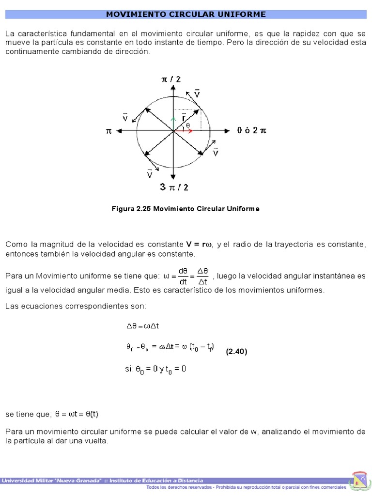 Movimiento Circular Uniforme | PDF