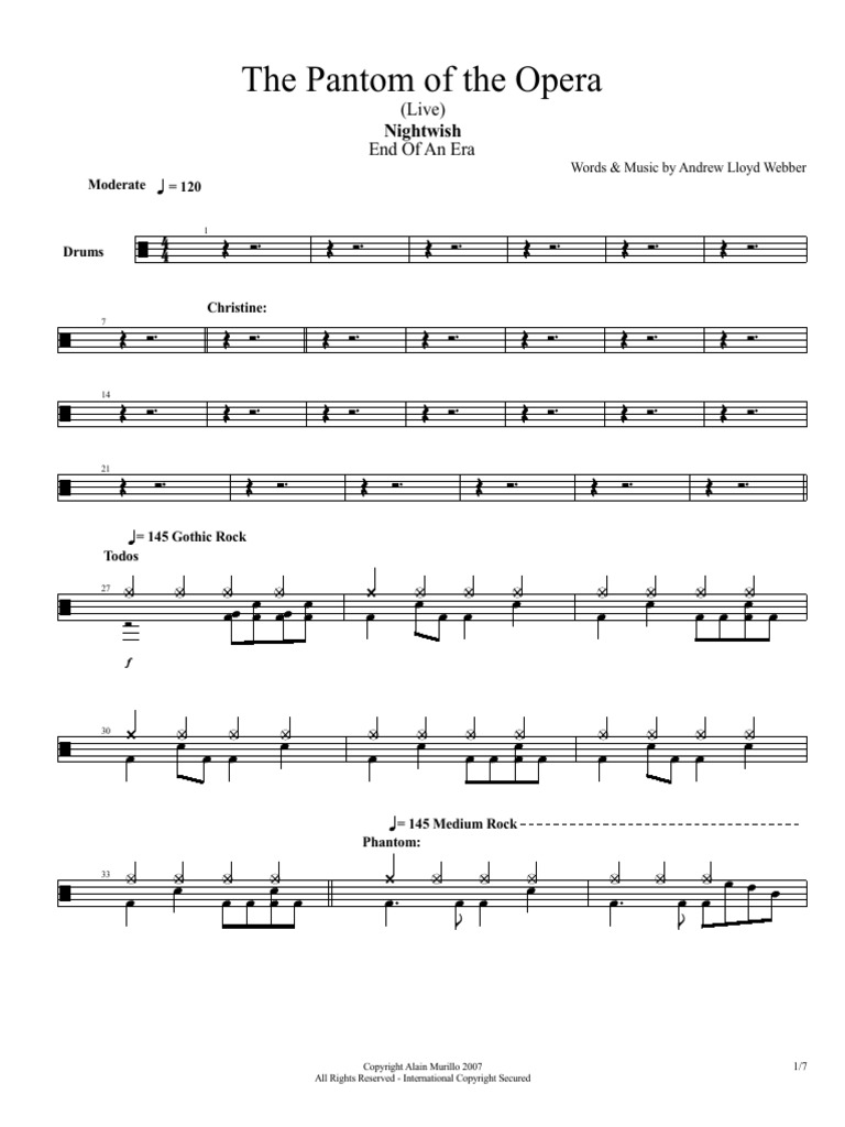 Nightwish - Phantom - of - The - Opera - Live Drums | PDF