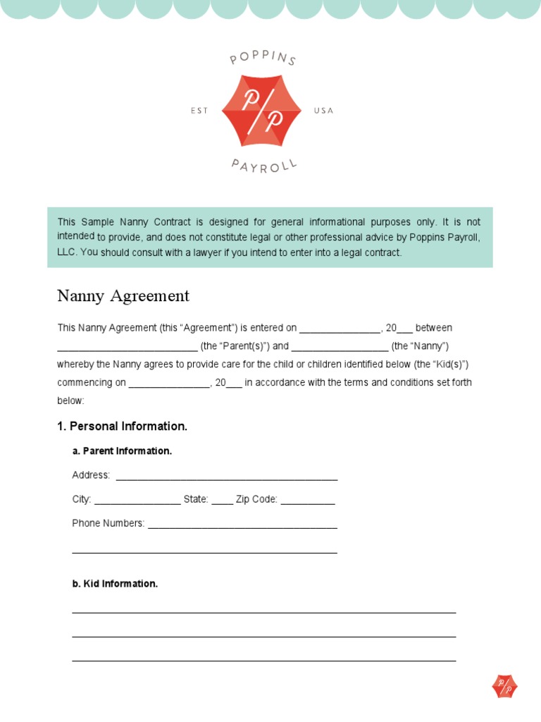 Sample Nanny Contract | PDF