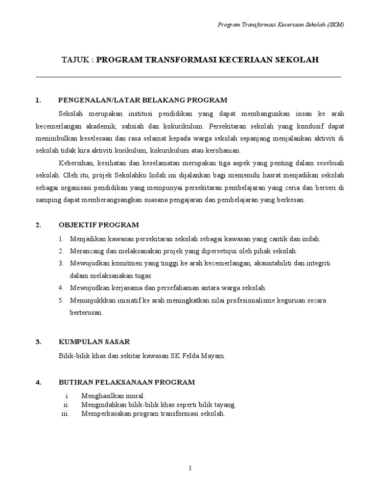 KK Program Transformasi Sekolah | PDF