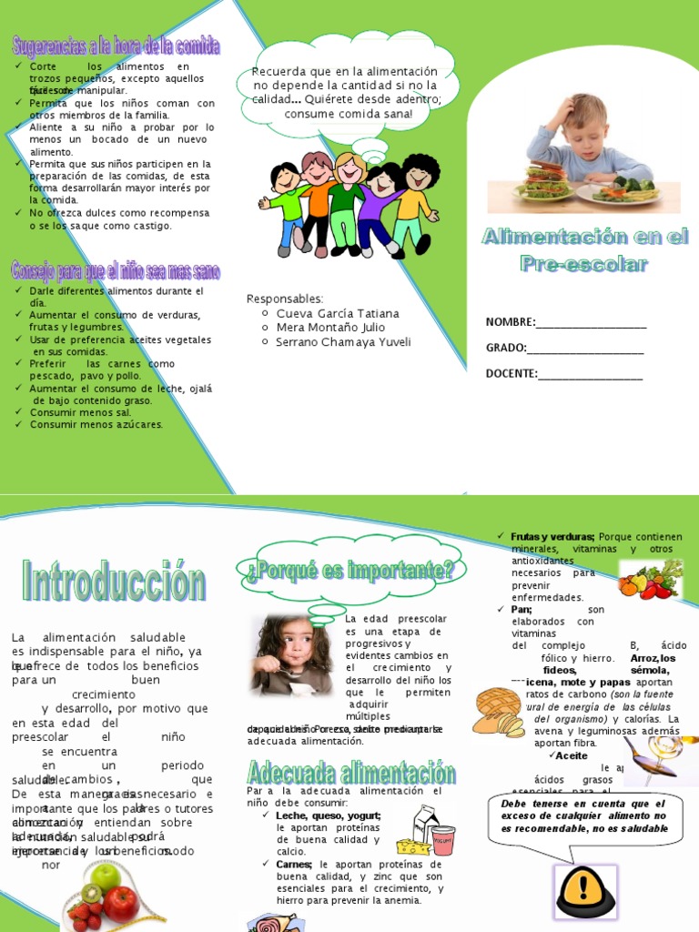 Triptico de Vida Saludable 6 | PDF | Alimentos | Vegetales