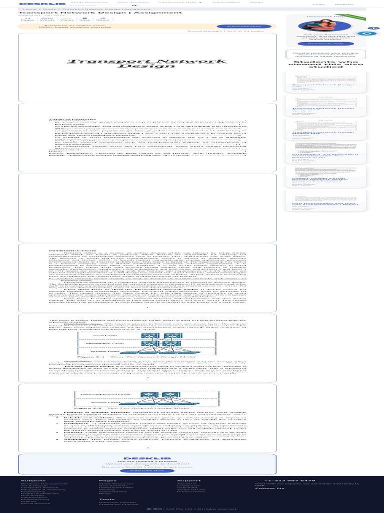 Transport Network Design Pearson | PDF