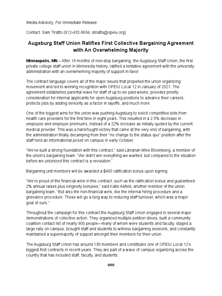 Media Advisory | PDF | Business | Finance & Money Management