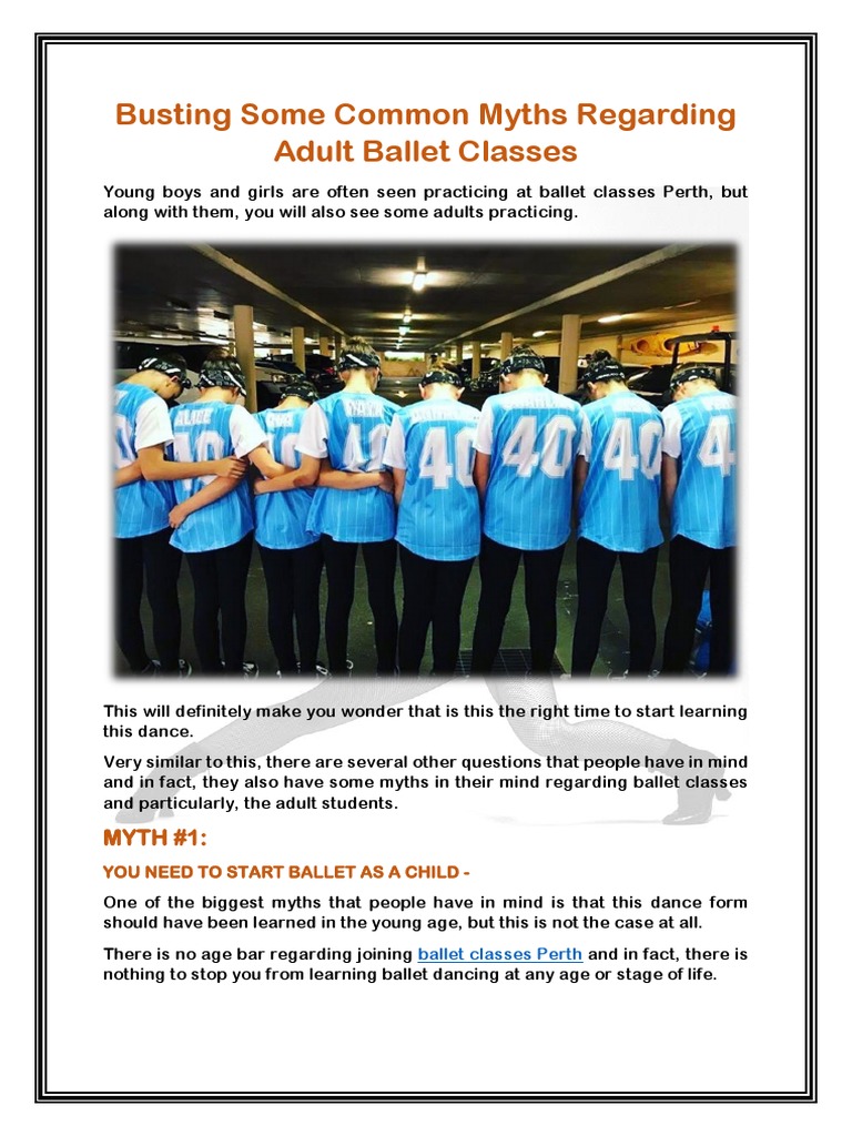 Busting Some Common Myths Regarding Adult Ballet Classes | PDF | Lifestyle