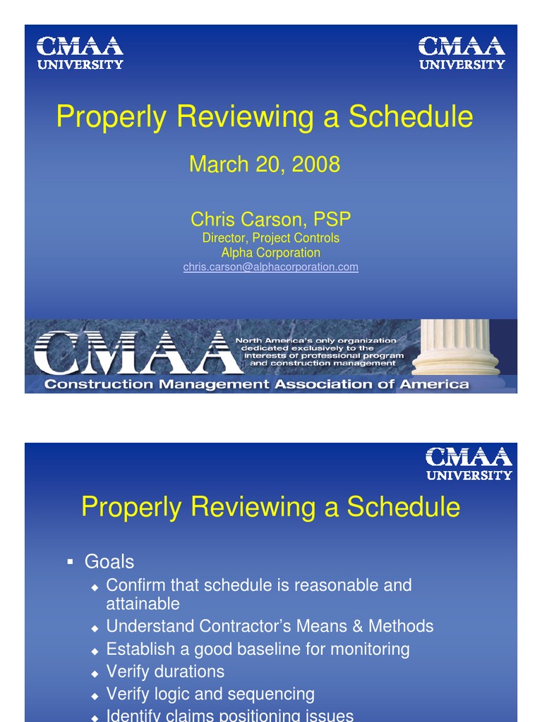 Properly Reviewing A Schedule | PDF | Specification (Technical Standard ...