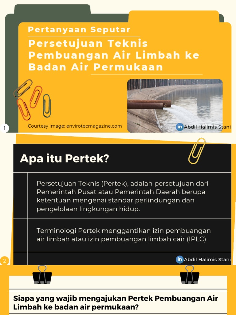 Persetujuan Teknis Pembuangan Air Limbah-1 | PDF