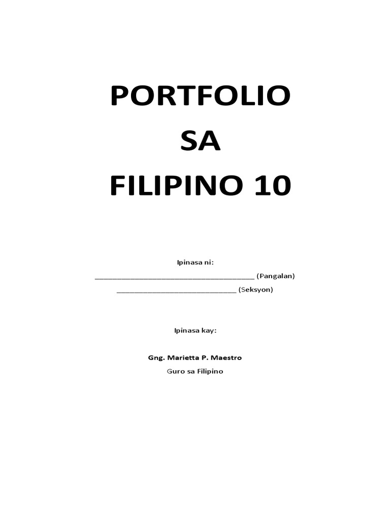 Portfolio Format | PDF