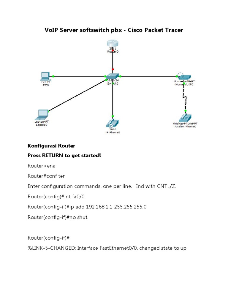 Konfigurasi VoIP Server Softswitch PBX | PDF | Router (Computing ...
