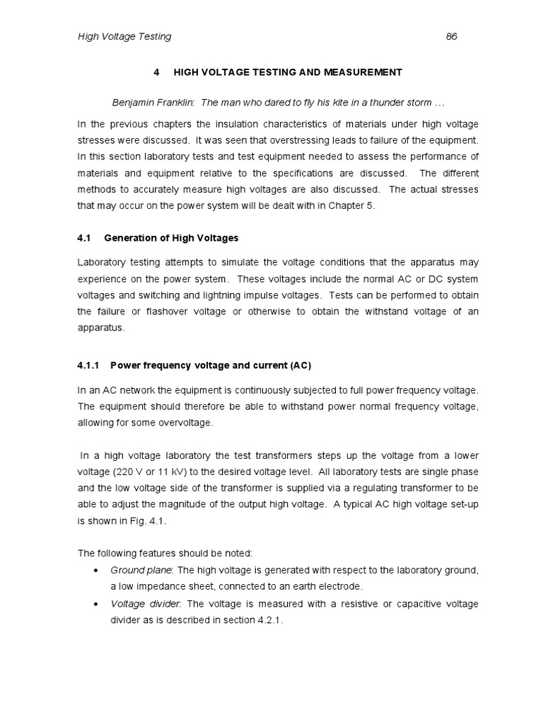 10-High Voltage Testing Measurement | PDF | Rectifier | Capacitor