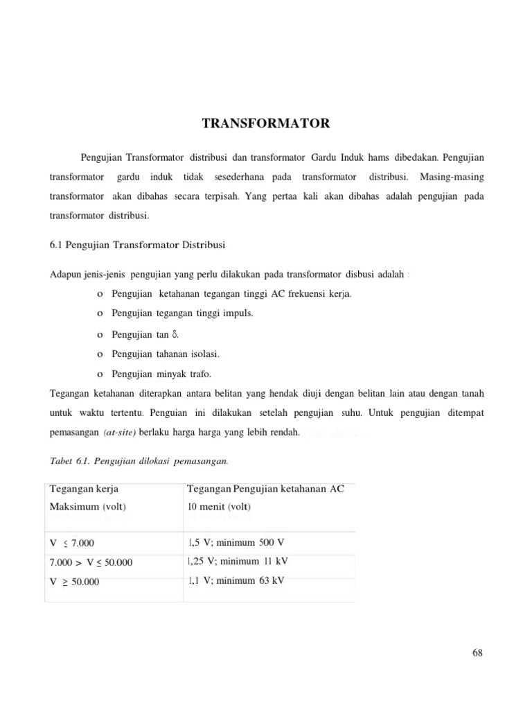 6-Pengujian Trafo Distribusi | PDF