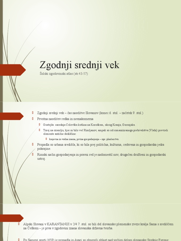 Zgodnji Srednji Vek | PDF