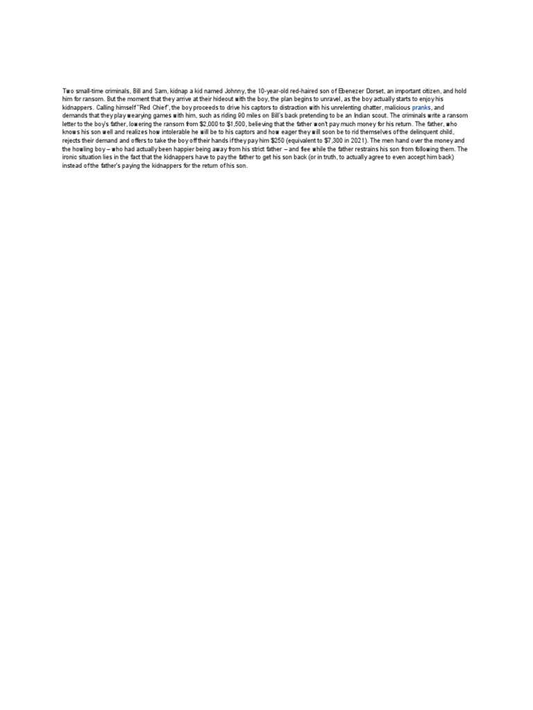 The Ransom of Red Chief | PDF